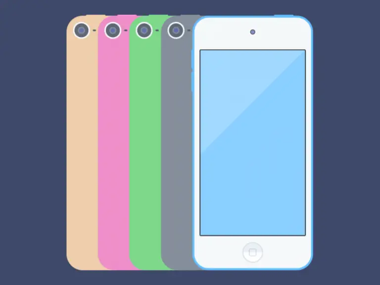 Flat iPod Touch Mockup in 5 Different Colors - Free PSD - PSD Templates ...