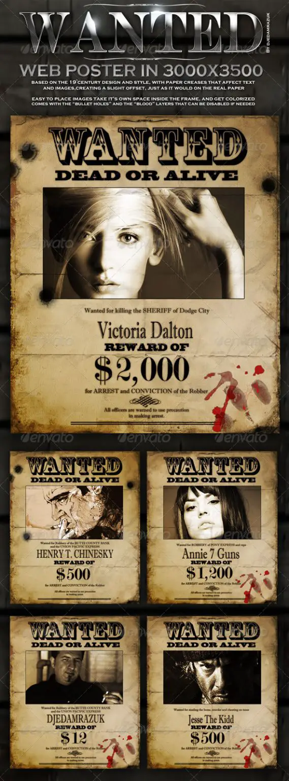 15+ Best Wanted Poster Templates PSD Download - In-depth Overview - PSD ...