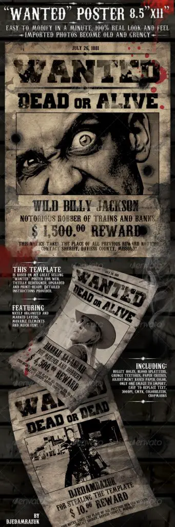 15+ Best Wanted Poster Templates PSD Download - In-depth Overview - PSD ...