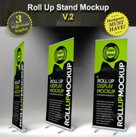 20+ PSD Roll Up Banner Mockup For Advertising Banners - Detailed ...