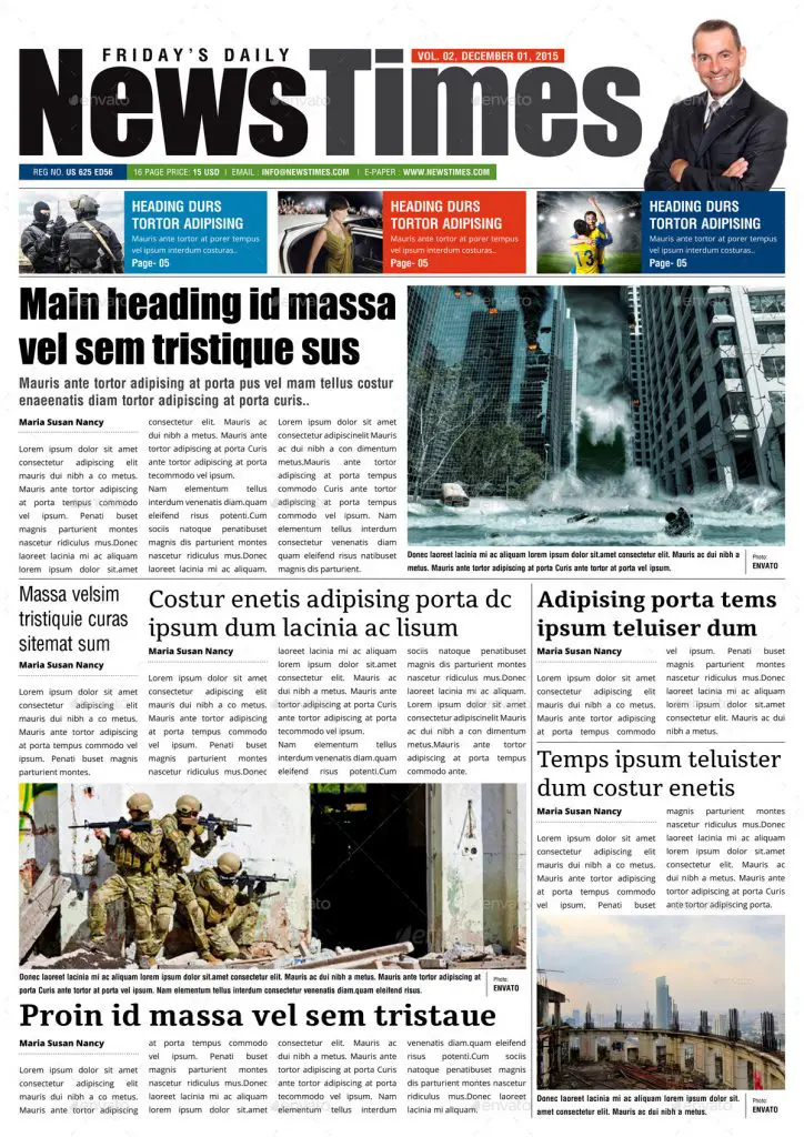 Free Indesign Newspaper Template