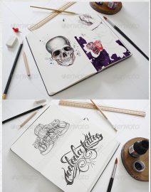 32+ Realistic PSD Sketchbook Mockup Designs For Artists & Designers ...