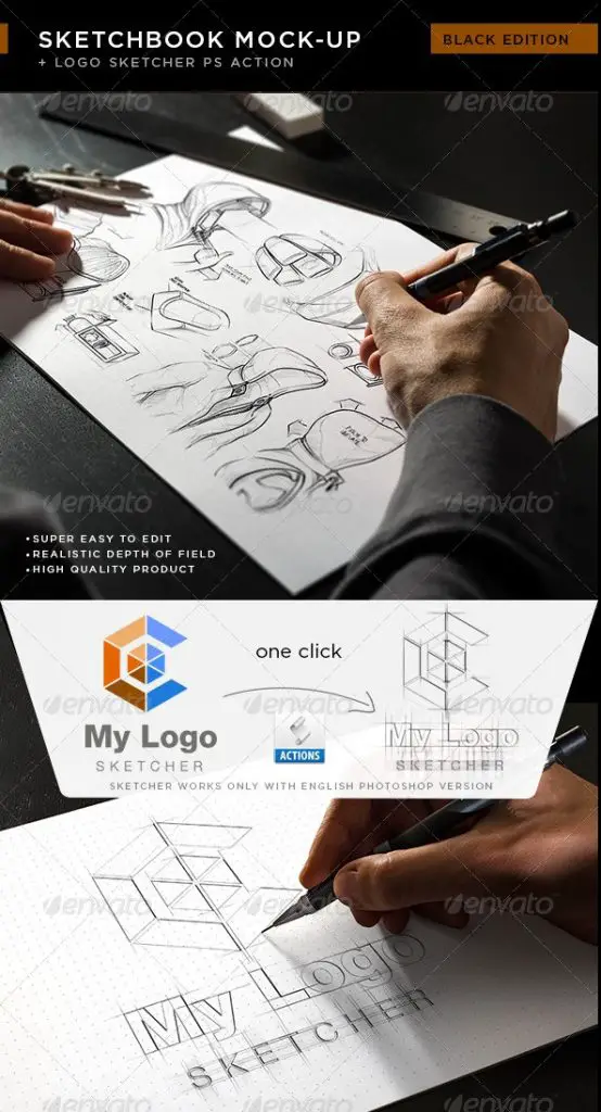 32+ Realistic PSD Sketchbook Mockup Designs For Artists & Designers ...