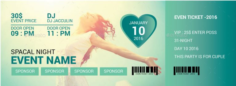 46+ Print Ready Ticket Templates PSD for Various Types of Events - Full ...