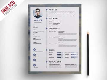 25+ Modern and Wonderful PSD Resume Templates Free Download - General ...